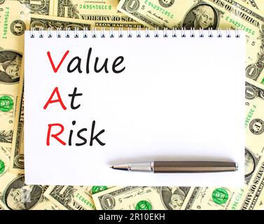 VAR-Wert-Risiko-Symbol. Konzeptbegriffe VAR Value-at-Risk auf einem ...