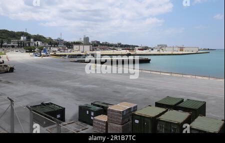 A picture shows Naha Port Facility in Naha City, Okinawa Prefecture on ...