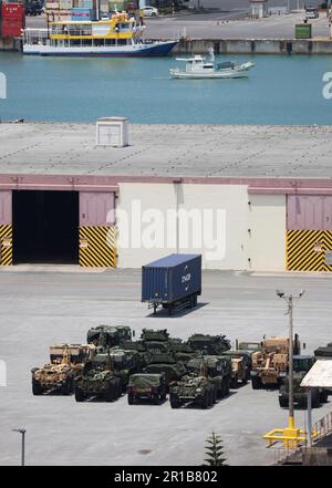 A picture shows Naha Port Facility in Naha City, Okinawa Prefecture on ...