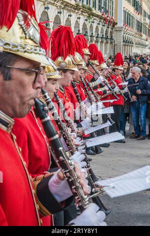 Klarinettenspieler, die alte Philharmonie, die Agoniston Polytehniou ...