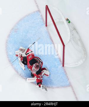 Quebec Remparts goalie William Rousseau stops Seattle Thunderbirds ...