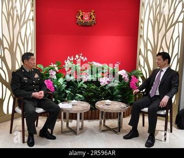 In this photo released by MINDEF on Friday, June 2, 2023, from left to ...