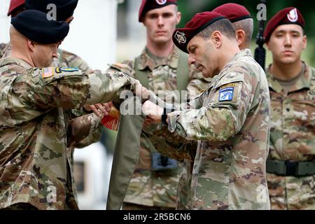Lt. Gen. Christopher T. Donahue speaks as a part of the ceremony to ...