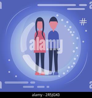 Eine Filterblase, eine Echokammer, eine Umgebung, in der eine Person ...