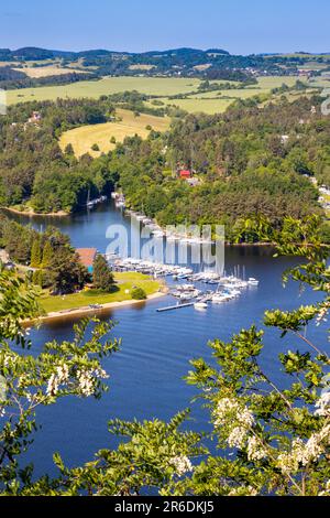 Slapska prehrada, vyhlídka Nová Rabyně, Vltavska kaskada, Stredni Cechy ...