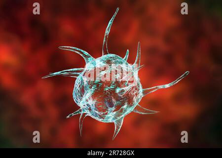 Computerdarstellung eines abstrakten pathogenen Mikroorganismus, der ...