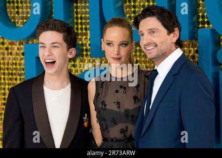 Gene Stupnitsky, from left, Andrew Barth Feldman and Jennifer Lawrence ...