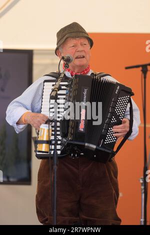 13. Mai 2023 The Wurzels spielen auf dem Cerealien Event 2023, Thoresby ...