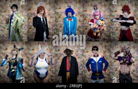 Cosplayers bei AnimeCon UK im NEC in Birmingham, einem internationalen ...