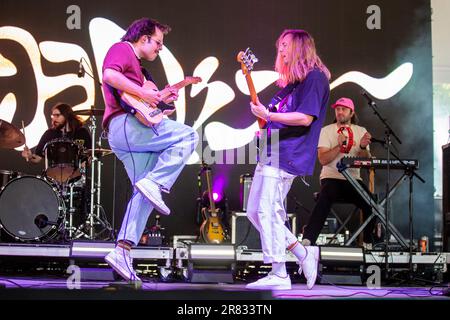 Christopher Vanderkooy, left, and Neil Smith of Peach Pit perform ...