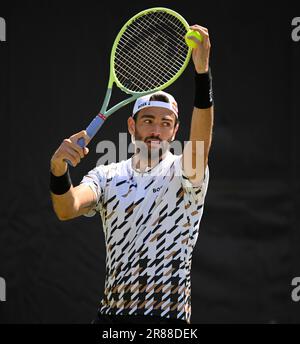 Matteo Berrettini (ITA) Action, Serve, Tennis, BOSS Open 2023, Weissenhof, Stuttgart, Baden ...