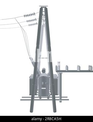 Polygonale Elektrotransformator-Unterstation Stromnetz-Umspannwerk ...