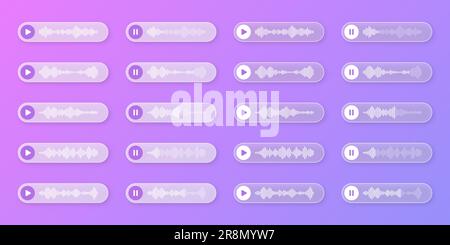Sprache, Audionachrichten, transparente Sprechblasen. SMS-Textrahmen ...