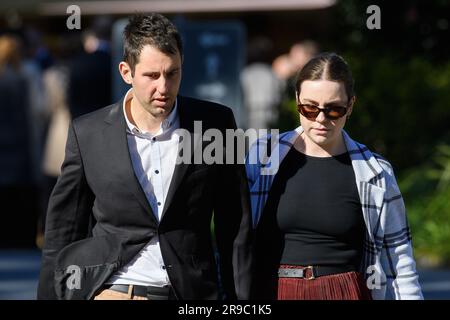 Shoalhaven, Australien. 26. Juni 2023. Mitchell Gaffney (links) und ...