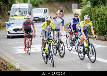 Bilbao, Spanien - 1. Juli 2023: Der Radfahrer QUINN SIMMONS aus dem ...