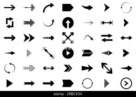 Pfeile große schwarze Set-Symbole. Pfeilsymbol. Erfassung von ...