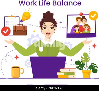 Vektor der Work-Life-Balance Abbildung der Balance zwischen Person und ...
