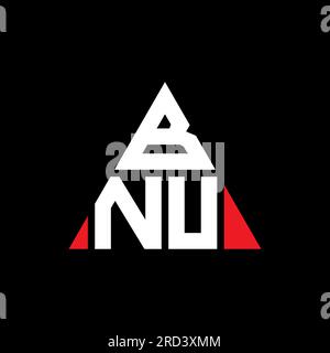 BNU-Logo mit Dreiecksbuchstaben und Dreiecksform. Monogramm mit BNU ...