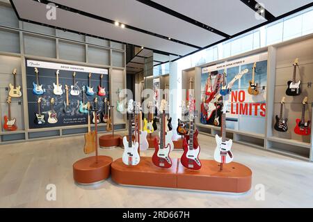 A photo shows FENDER FLAGSHIP TOKYO in Shibuya Ward, Tokyo on July 19 ...