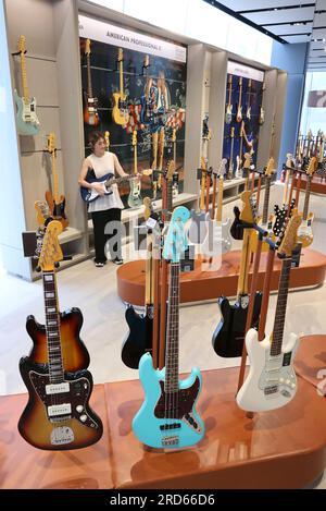 A photo shows FENDER FLAGSHIP TOKYO in Shibuya Ward, Tokyo on July 19 ...