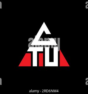 CTU-Logo mit Dreiecksbuchstaben und Dreiecksform. CTU-Dreieck-Logo ...