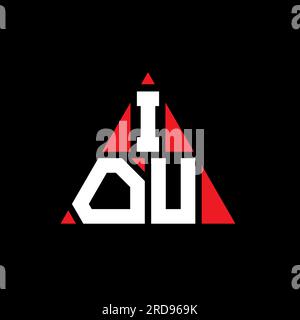 IOU-Logo mit Dreiecksbuchstaben und Dreiecksform. IOU-Dreieck-Logo ...