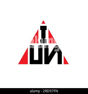 IUN-Logo mit Dreiecksbuchstaben und Dreiecksform. IUN-Monogramm mit ...