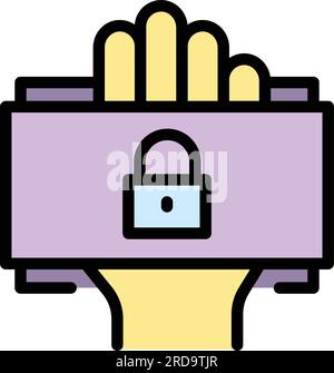 Umrissvektor für das Symbol des Handscanners erkennen. Scanerkennung ...