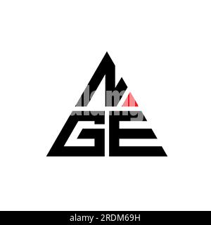 NGE-Logo mit dreieckigem Buchstaben und dreieckiger Form. NGE-Monogramm ...