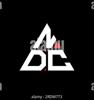 NDC-Logo mit Dreiecksbuchstaben und Dreiecksform. NDC-Dreieck-Logo ...