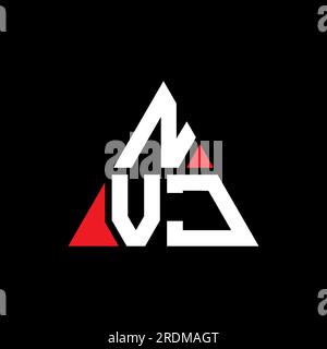 NVJ-Logo mit dreieckigem Buchstaben in Dreiecksform. Monogramm mit NVJ ...