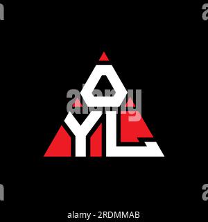 LOGO mit DREIECKIGEN OYL-Buchstaben in Dreiecksform. Monogramm mit OYL ...