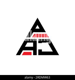 PAJ-Logo mit Dreiecksbuchstaben und Dreiecksform. Monogramm mit PAJ ...