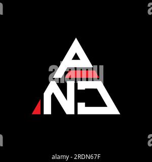 PNJ-Logo mit dreieckigem Buchstaben in Dreiecksform. Monogramm mit PNJ ...