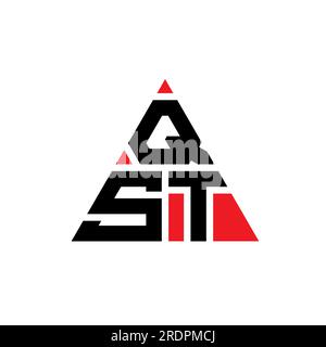 QST-Logo mit Dreiecksbuchstaben und Dreiecksform. Monogramm mit dem QST ...
