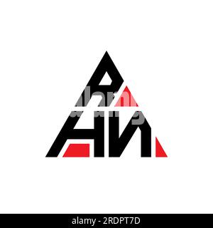 RHN-Logo mit dreieckigem Buchstaben in Dreiecksform. Monogramm mit dem ...