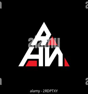 RHN-Logo mit dreieckigem Buchstaben in Dreiecksform. Monogramm mit dem ...