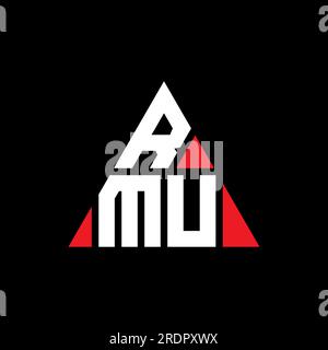RMU-Logo mit Dreiecksbuchstaben und Dreiecksform. RMU-Dreieck-Logo ...