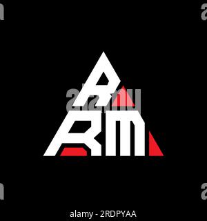 RRM-Logo mit Dreiecksbuchstaben und Dreiecksform. RRM-Monogramm mit ...