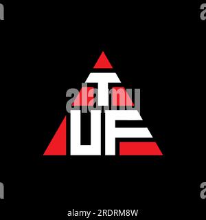TUF-Logo mit Dreiecksbuchstaben und Dreiecksform. TUF-Dreieck-Logo ...
