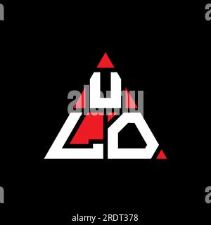 ULO-Logo mit dreieckigem Buchstaben in Dreiecksform. Monogramm mit ULO ...