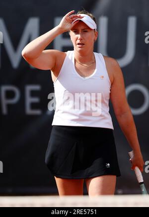 Hamburg, Deutschland. 25. Juli 2023. Tennisspielerin Emily Appleton (R ...