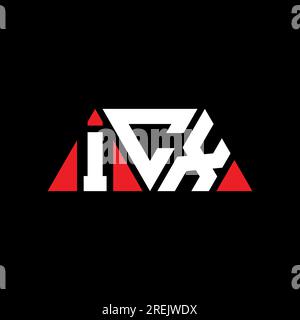 ICX-Logo mit Dreiecksbuchstaben und Dreiecksform. MONOGRAMM MIT DEM ICX ...