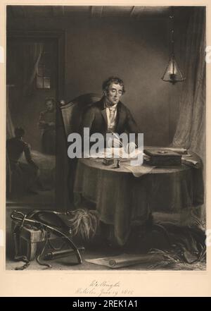 Eine Lithografie von Arthur Wellesley, First Duke of Wellington, 1852 ...