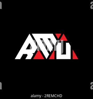 RMU-Logo mit Dreiecksbuchstaben und Dreiecksform. RMU-Dreieck-Logo ...