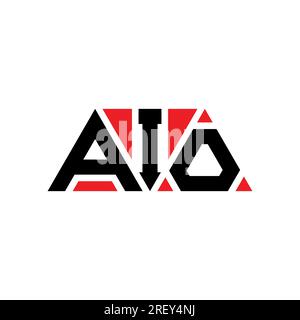 AIO-Logo mit dreieckigem Buchstaben in Dreiecksform. Monogramm mit ...