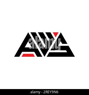AWS-Logo mit Dreiecksbuchstaben und Dreiecksform. Monogramm mit AWS ...