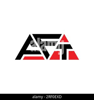 FFT-Logo mit Dreiecksbuchstaben und Dreiecksform. FFT-Monogramm mit ...