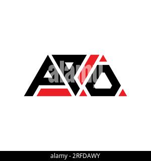 PPO-Logo mit dreieckigem Buchstaben und dreieckiger Form. Monogramm mit ...