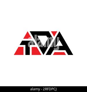 TDA-Logo mit Dreiecksbuchstaben und Dreiecksform. TDA-Dreieck-Logo ...